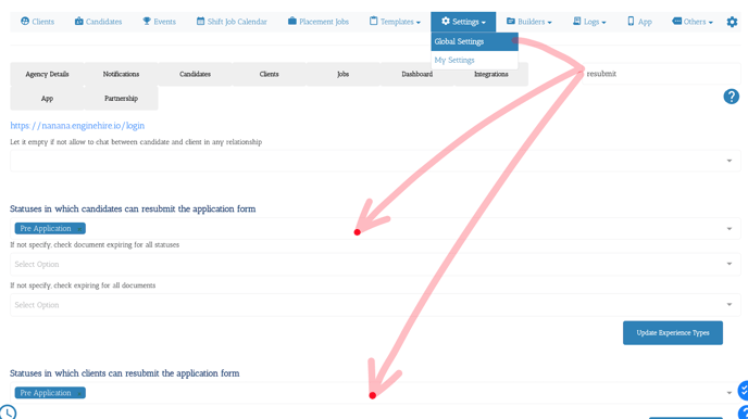 Allow Returning Applicants And Application Started to Resubmit